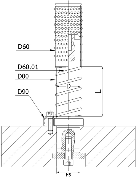 D60.01 BİLYALI BURÇ İTİCİ YAYI - DELTA,HELİCAL SPRİNG FOR BALL CAGE ...
