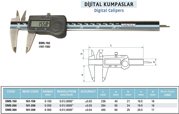 Kumpas, Dijital Kumpas, Caliper, Digital Caliper, Mitutoyo, Sylvac ...